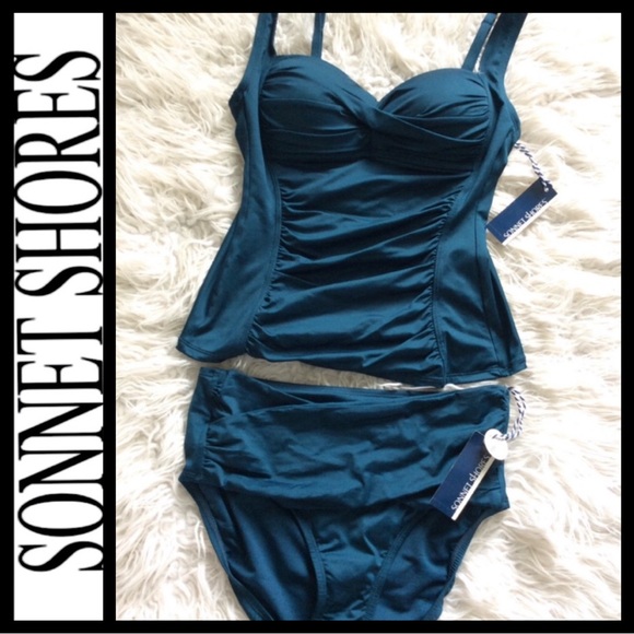 Sonnet Shores | Swim | Nwt Sonnet Shores Ruched Tankini Set | Poshmark